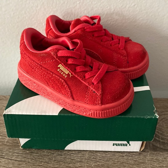 Puma | Shoes | Puma Boys Suede Classic Mono Gold Barbados Cherry Gold ...